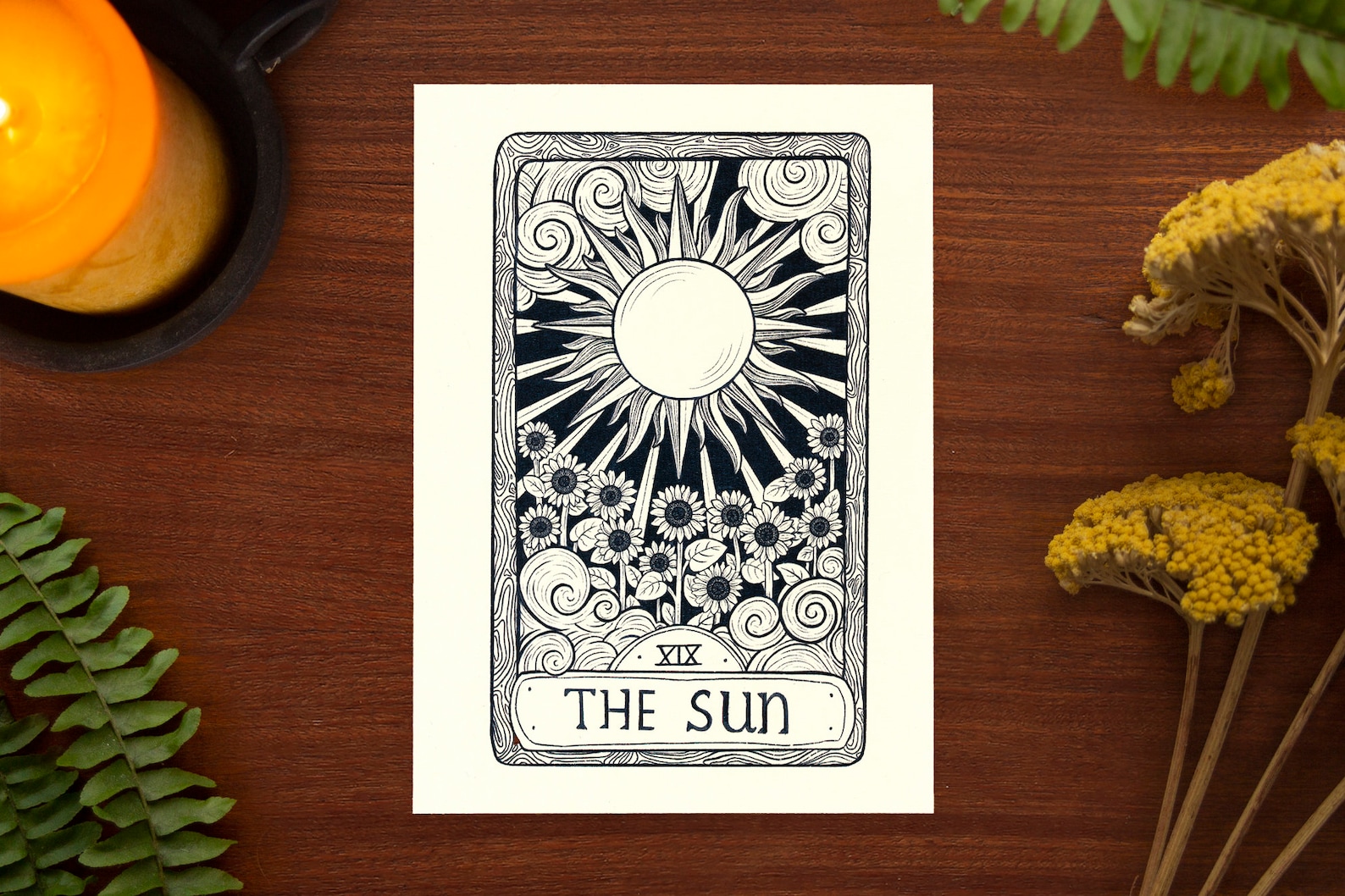The Sun Tarot Card Illustration Art Print // A5 - 5.8" X 8.3" - Etsy