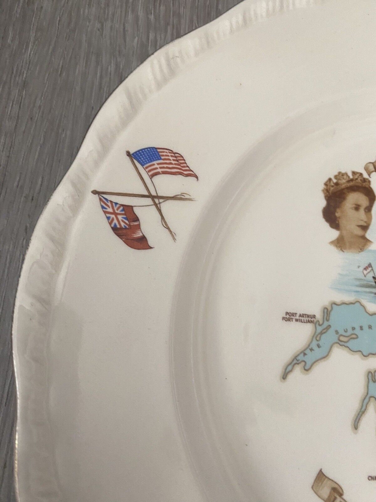 Meakin Plate 1959 Queen Elizabeth & Eisenhower St Lawrence Seaway ...