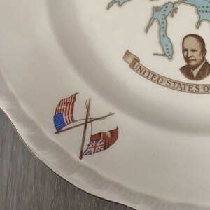 Meakin Plate 1959 Queen Elizabeth & Eisenhower St Lawrence Seaway ...