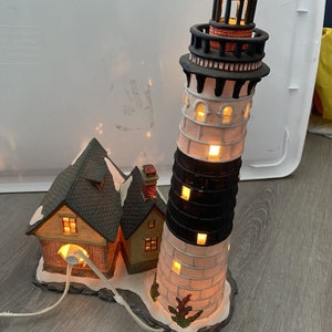 Vtg Lighted Fort Augustus Lighthouse Santas Workbench Collection ...