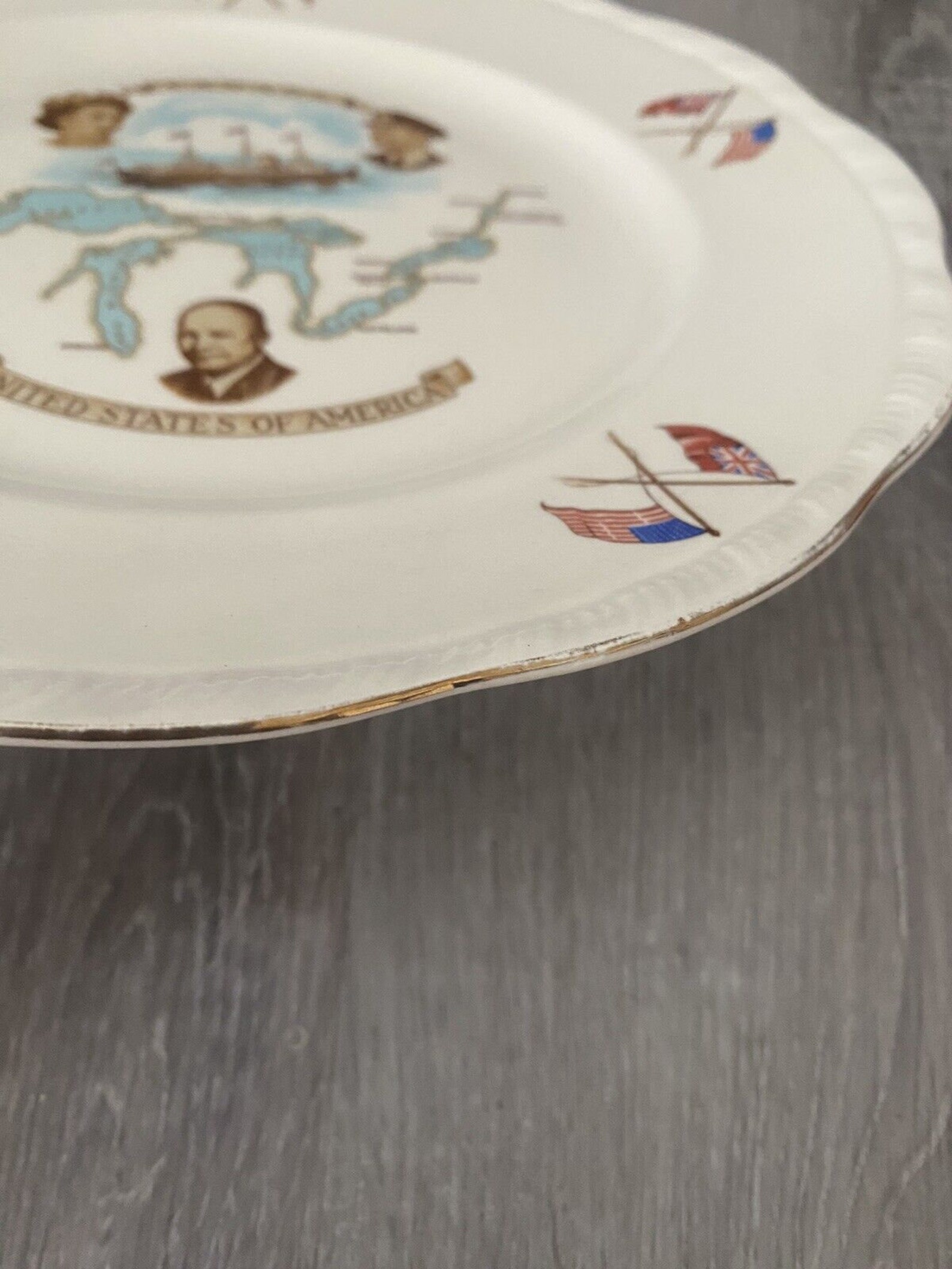 Meakin Plate 1959 Queen Elizabeth & Eisenhower St Lawrence Seaway ...