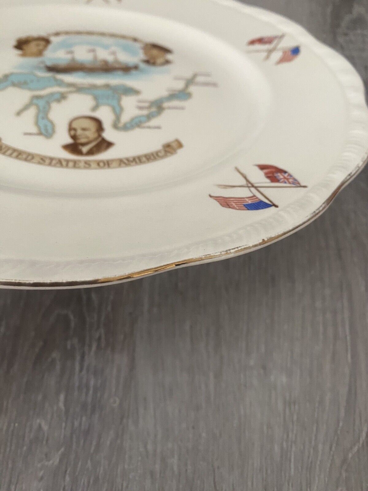 Meakin Plate 1959 Queen Elizabeth & Eisenhower St Lawrence Seaway ...