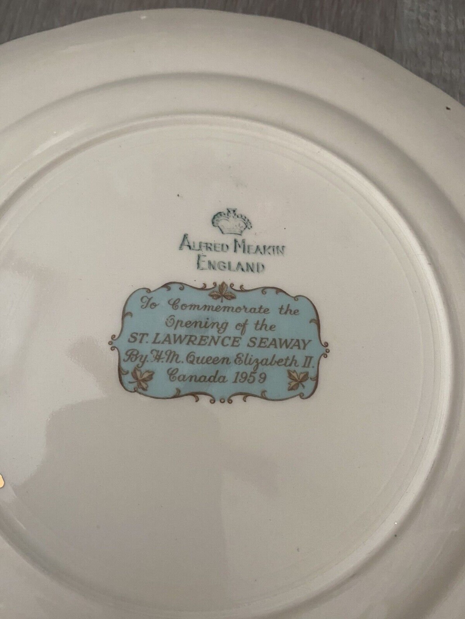 Meakin Plate 1959 Queen Elizabeth & Eisenhower St Lawrence Seaway ...