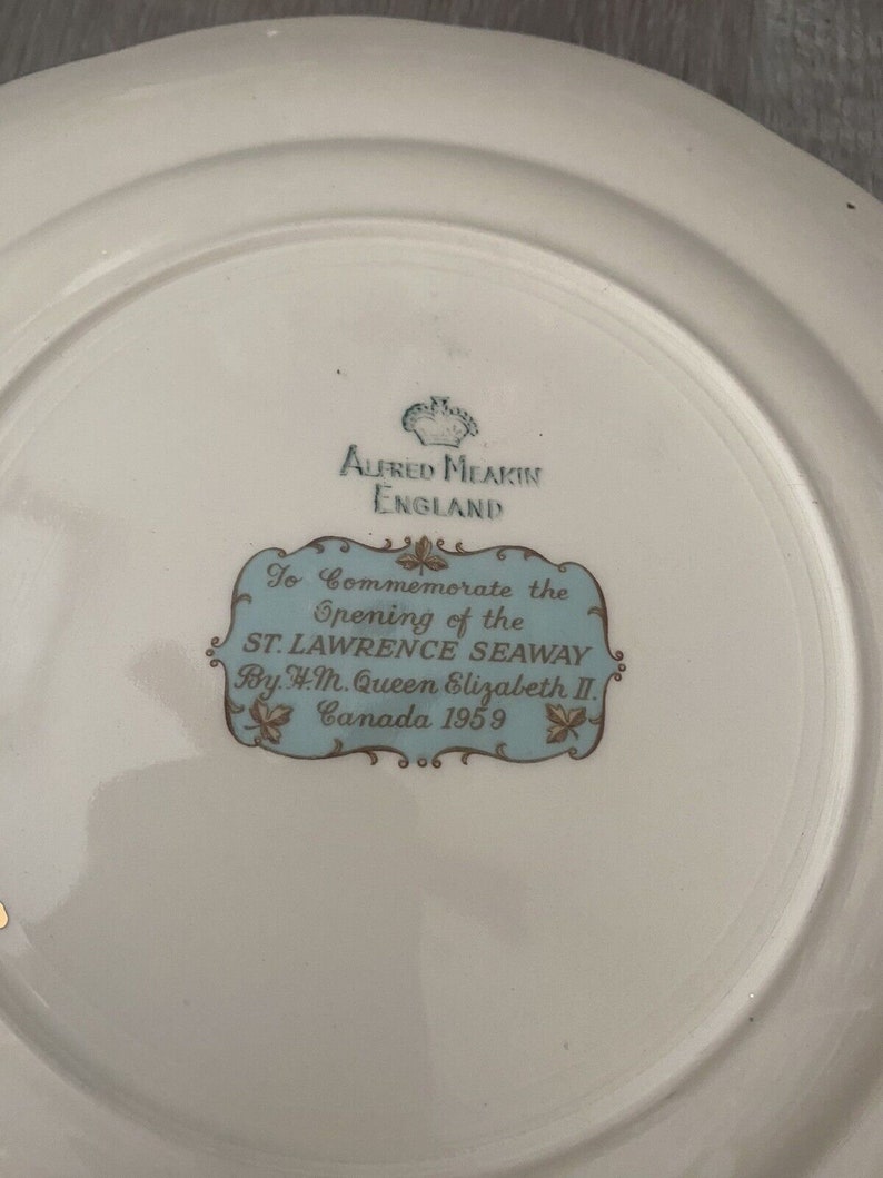 Meakin Plate 1959 Queen Elizabeth & Eisenhower St Lawrence Seaway ...