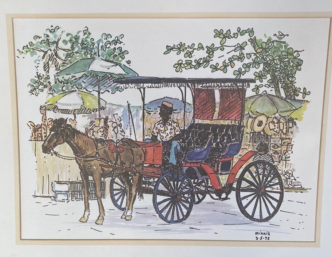 Vintage 70s Original Signed Watercolor New Orleans Creole - Etsy