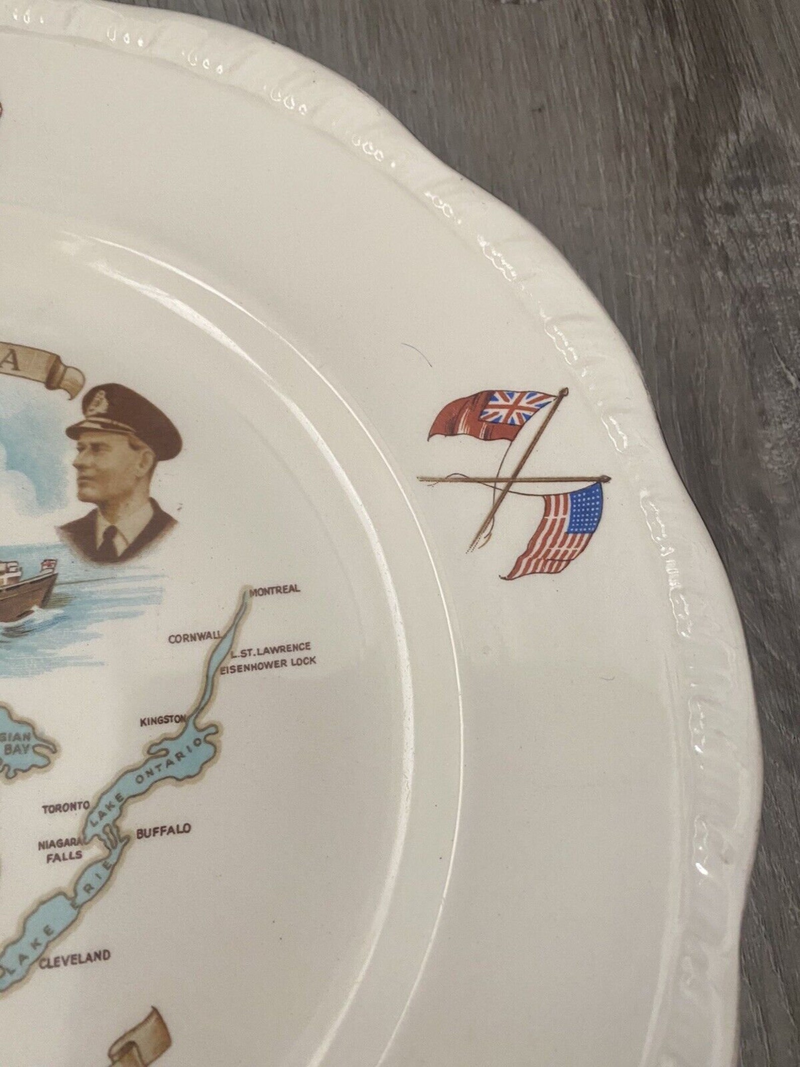 Meakin Plate 1959 Queen Elizabeth & Eisenhower St Lawrence Seaway ...