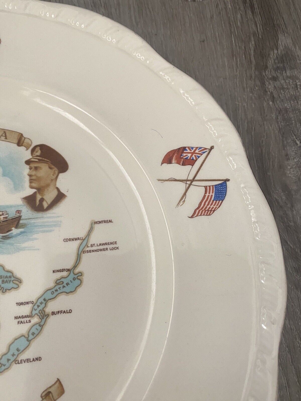 Meakin Plate 1959 Queen Elizabeth & Eisenhower St Lawrence Seaway ...