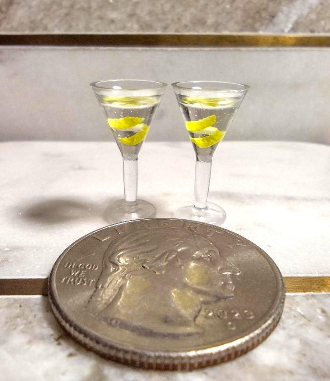 Miniature Vesper Martini Cocktails / Set of 2 / Miniature Cocktails ...