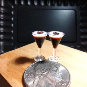 Miniature Espresso Martini Cocktails / Set of 2 / Miniature Cocktails ...