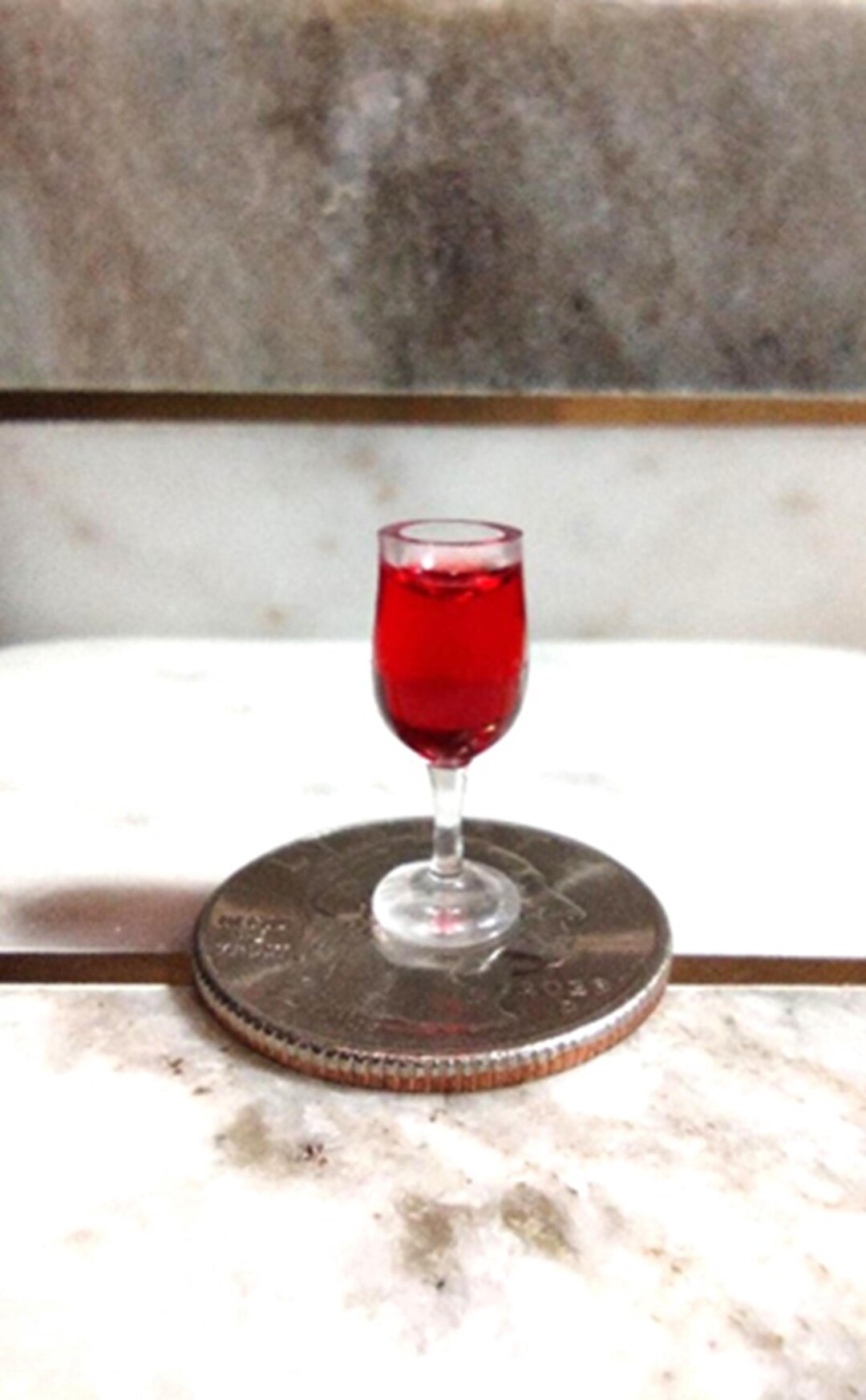 1:12 Scale Miniature Glass of Red Wine / Dollhouse Miniatures ...