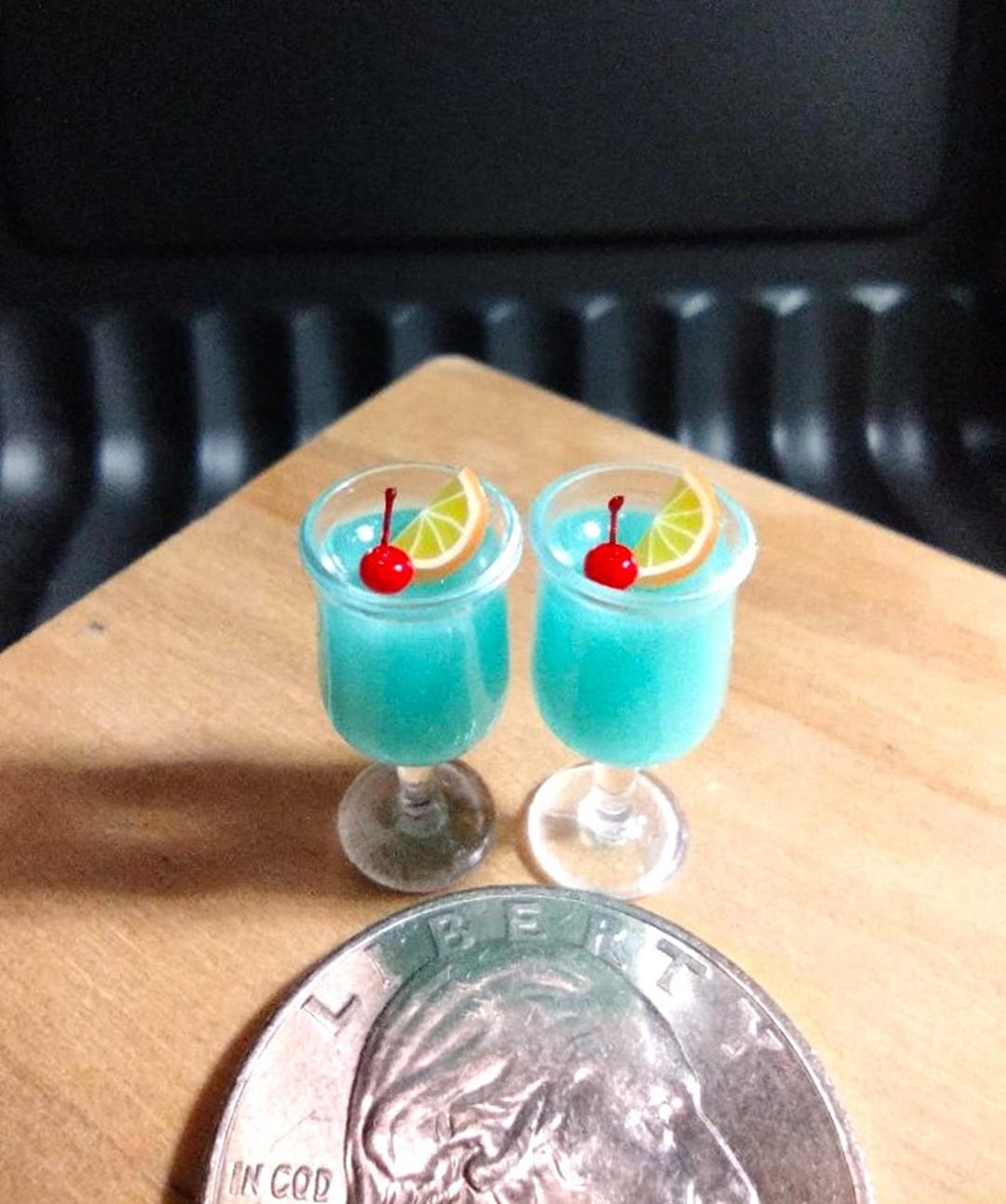 Miniature Blue Lagoon Cocktails / Set of 2 / Miniature Cocktails / 1:12 ...