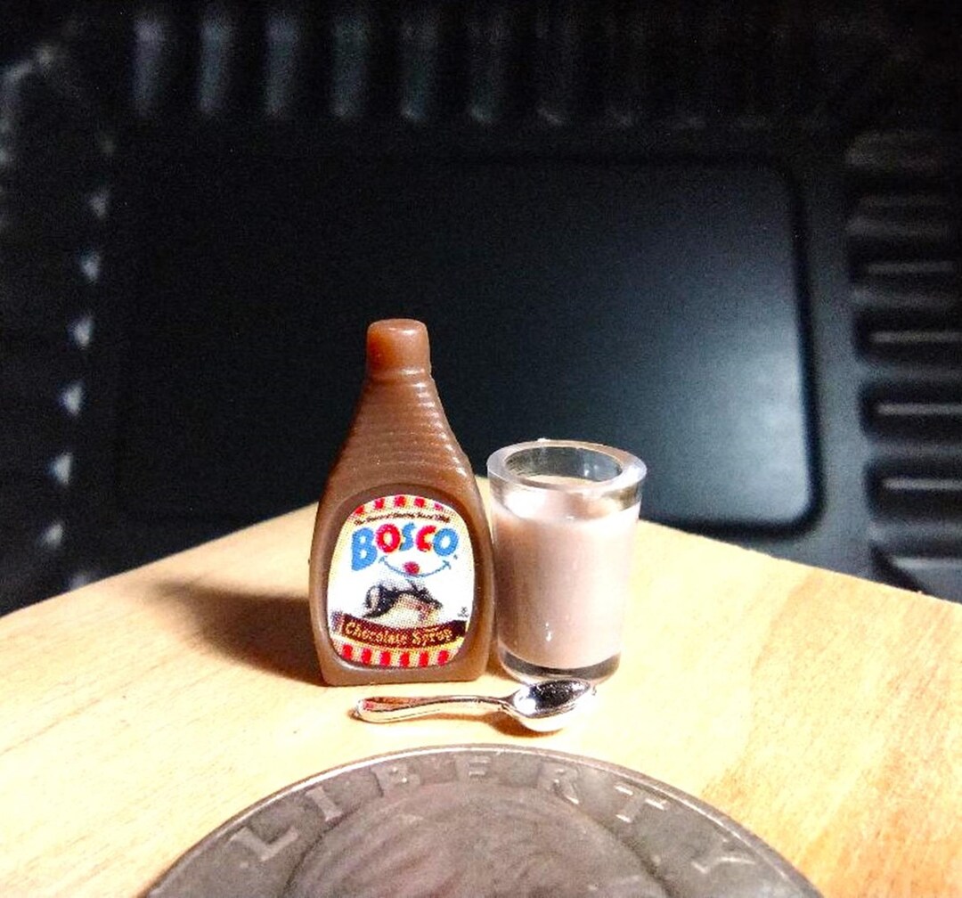 Miniature Chocolate Milk Set / 1:12 Scale Dollhouse Food and Drink - Etsy