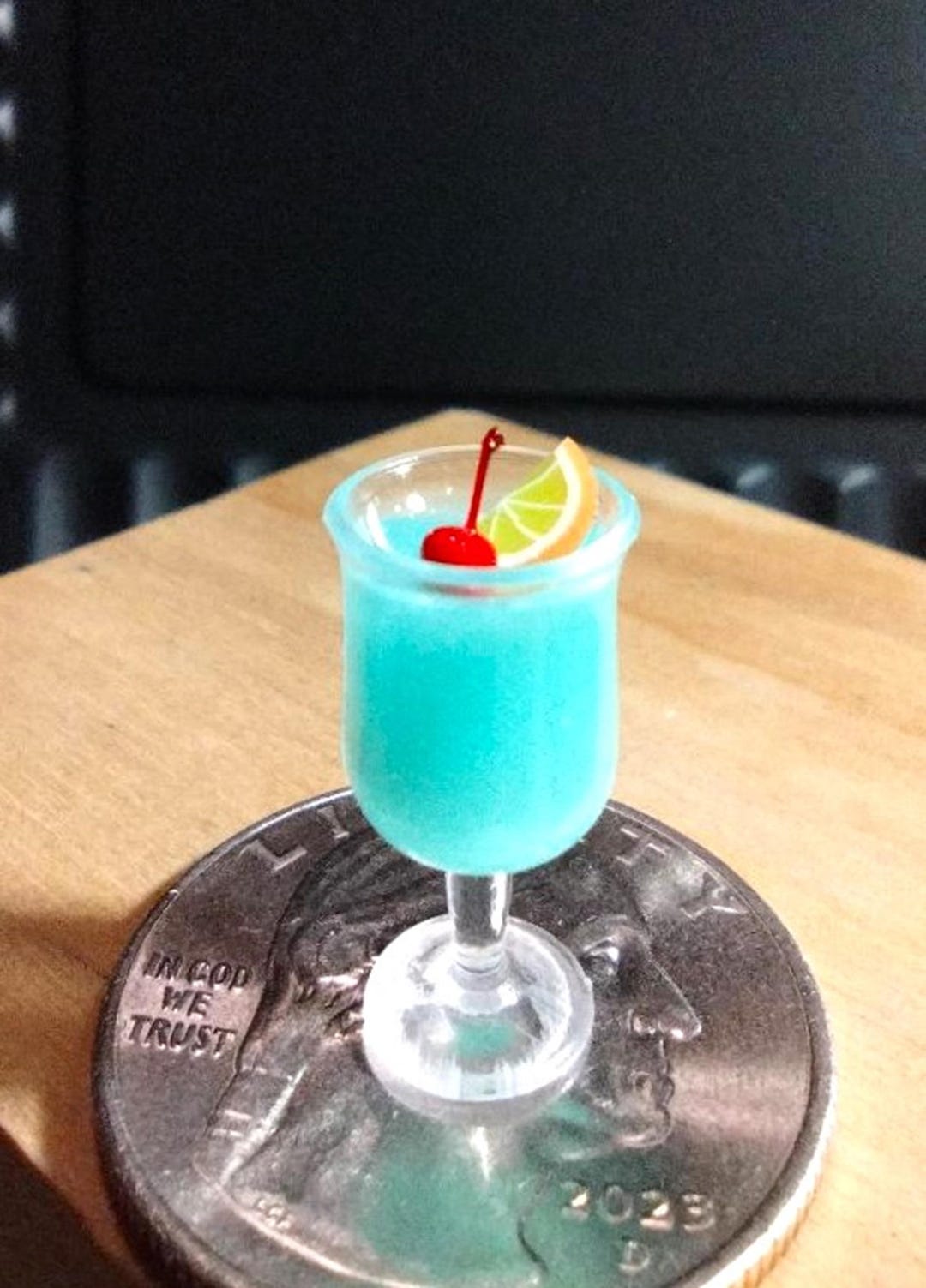 Miniature Blue Lagoon Cocktail / 1:12 Scale Cocktails / Dollhouse ...