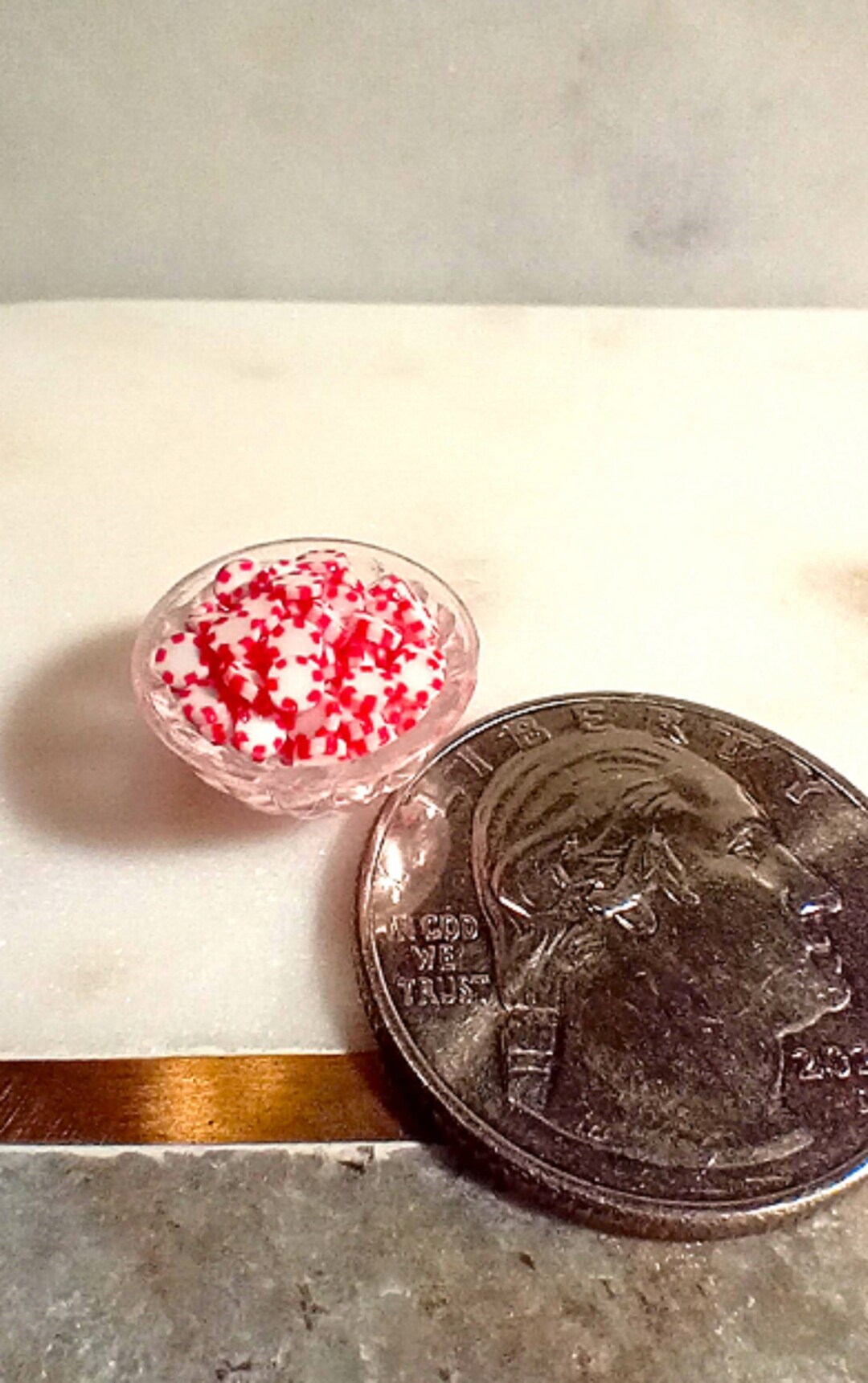 1/12 Scale Miniature Peppermint Bowl for Dollhouse Christmas / Candy ...