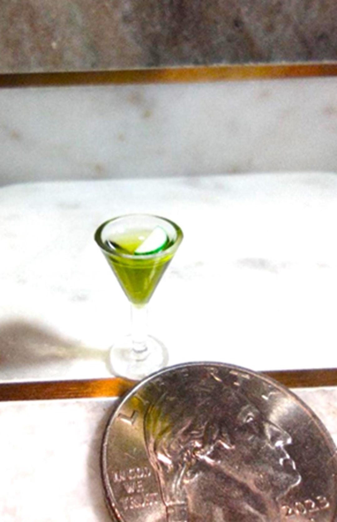 Miniature Appletini Martini Cocktail / Dollhouse Cocktails / 1:12 Scale ...
