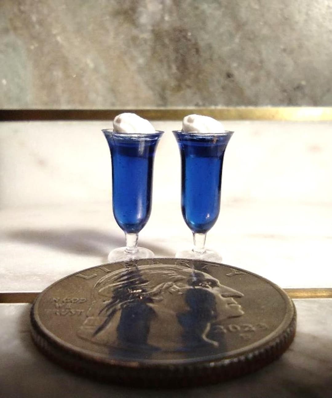 1/12 Scale Miniature Blue Jello Gelatin Desserts for Dollhouse / Set of ...