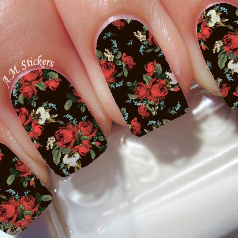 Rose Nails - Etsy