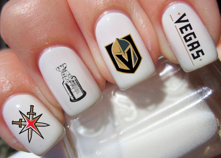 Golden Knights Nail Decals - Set of 28 - A1368 - Etsy