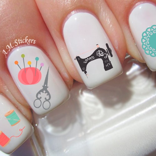 Sewing Nail Art Decals Water Slide Easy Nail Transfer - Etsy