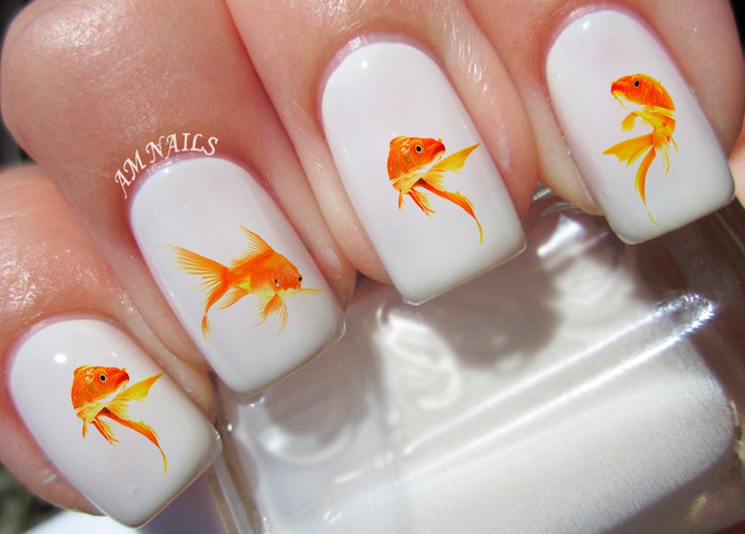 32 Goldfish Nail Decals - A1252 - Etsy