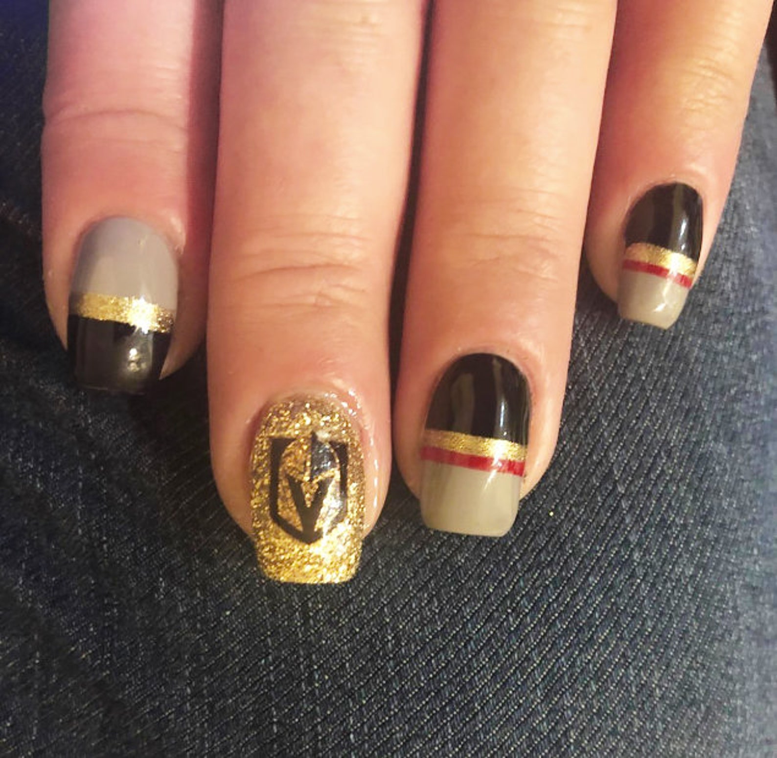 Golden Knights Nail Decals - Set of 28 - A1368 - Etsy