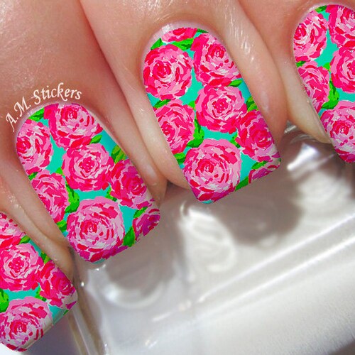 Red Roses Nail Decals A1005 - Etsy