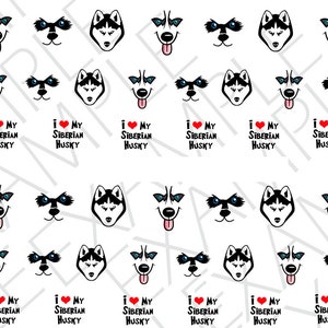 54 Siberian Husky Nail Decals - A1303 - Etsy