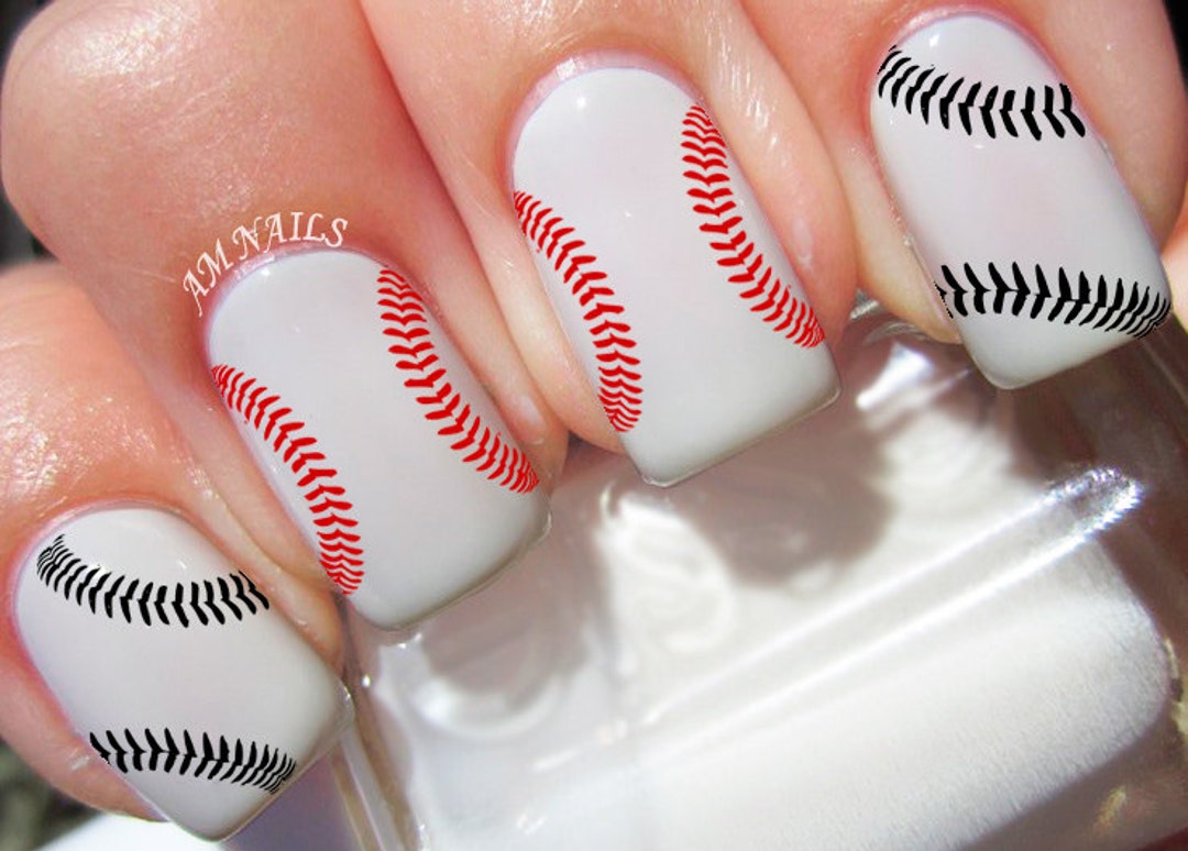 Baseball Stitches Nail Decals - A1116 - Etsy