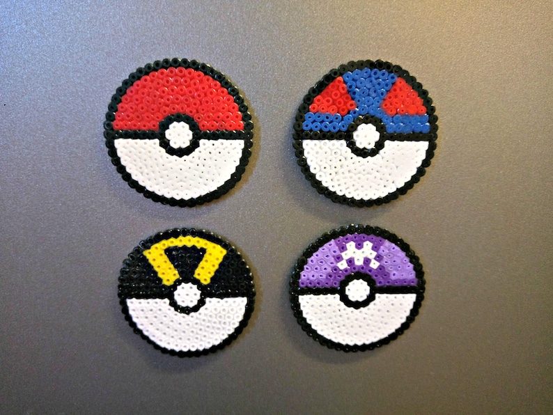 Pokeball Pokemon Inspired Handmade Hama Bead Perler Bead | Etsy