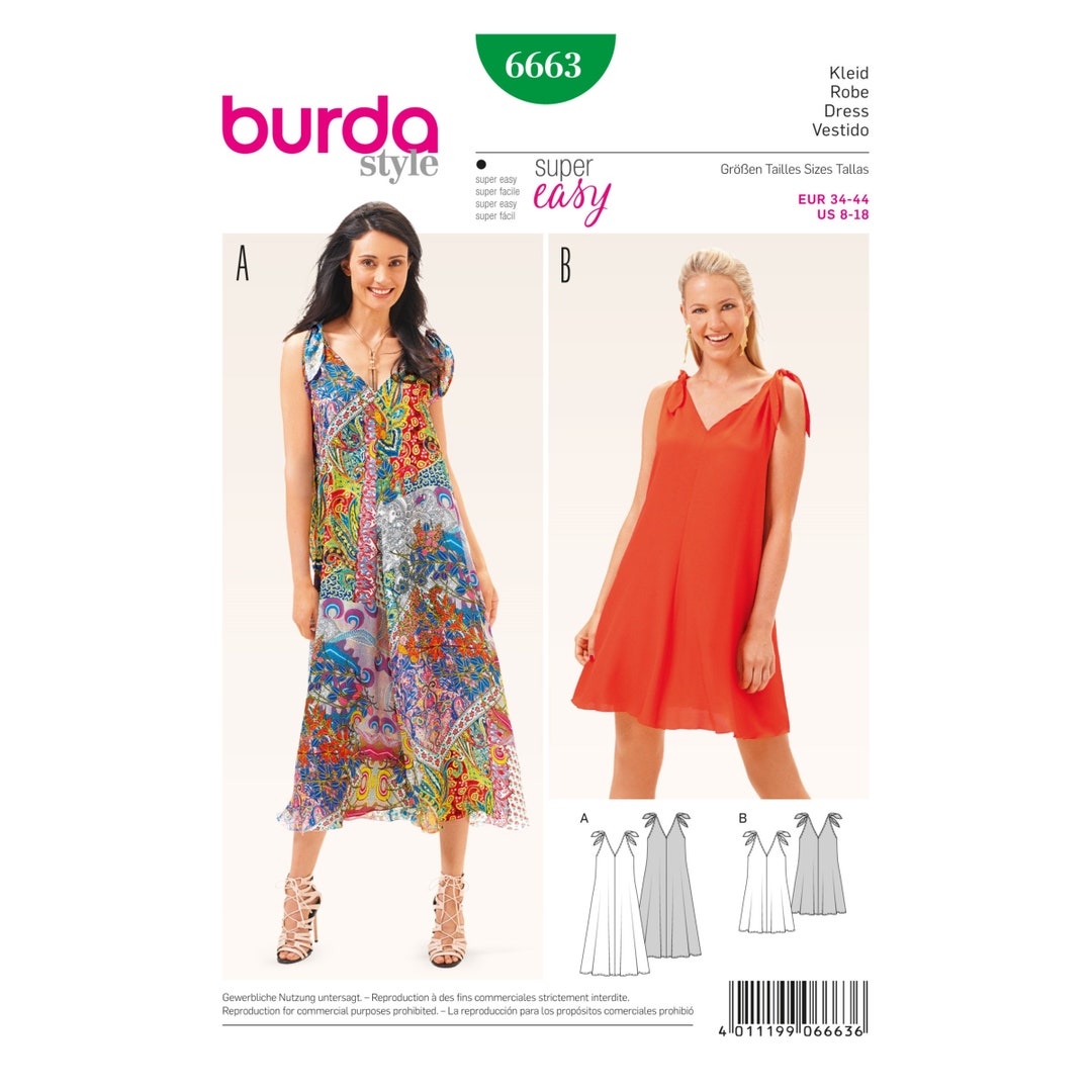 Burda Style Sewing Pattern - Dress - Summer Dress - A-line Dress - No ...