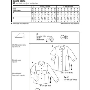 Burda Style Sewing Pattern Blouse Shirt Blouses Slightly Tailored No ...