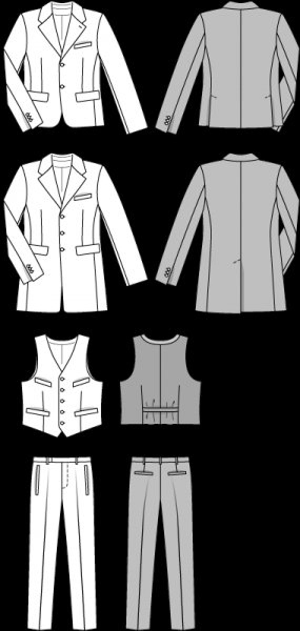 Burda Style Sewing Pattern - Men's Suit - 6871 - Etsy Ireland