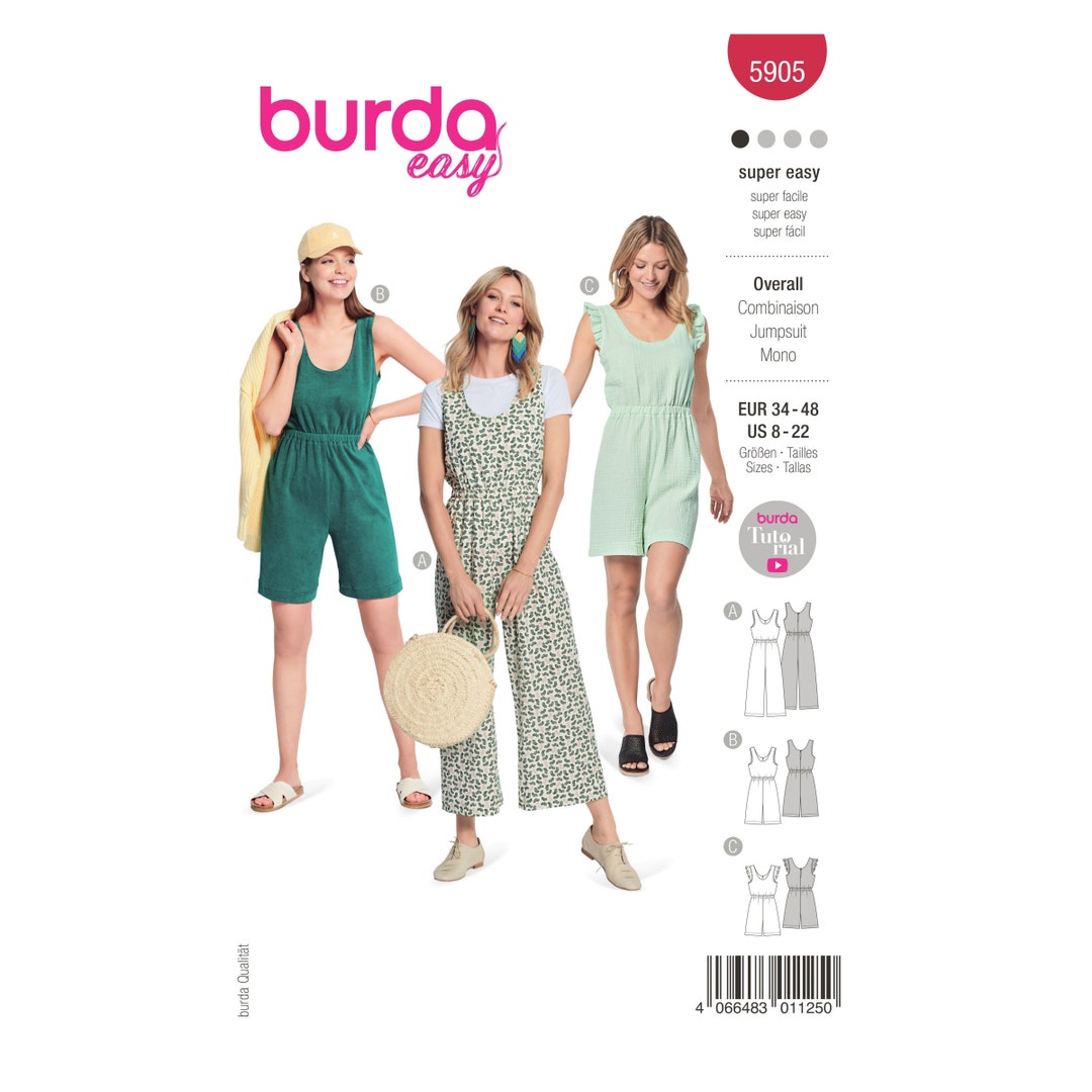Burda Style Sewing Pattern - Overall - Jumpsuit - Variations - No.5905 ...