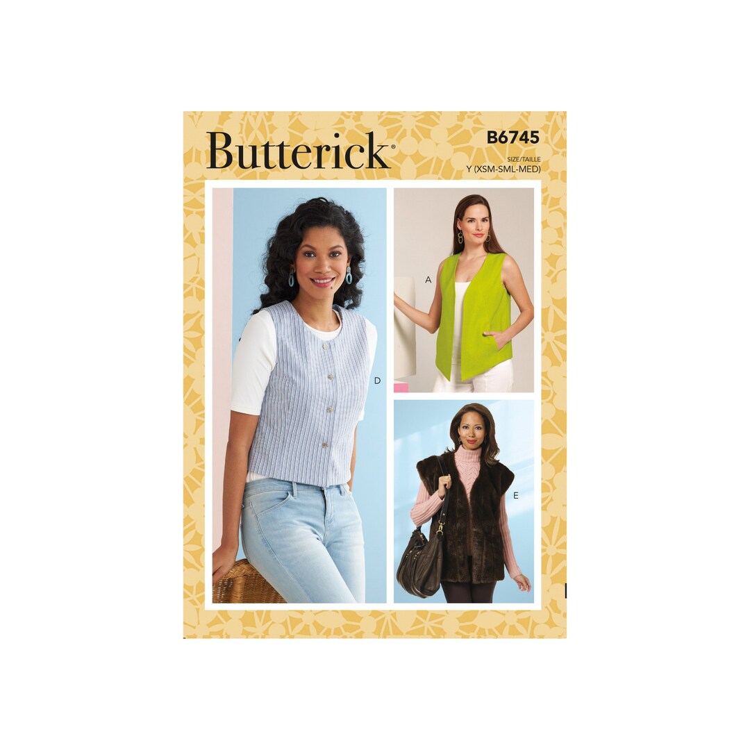 Butterick Sewing Pattern B6745 Women's Vests - Etsy