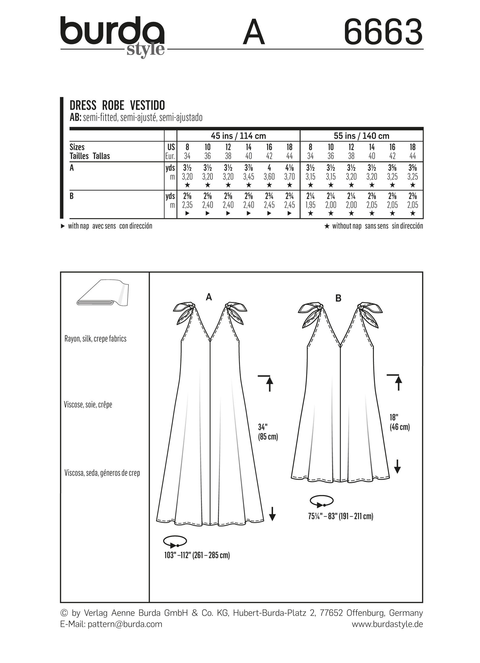 Burda Style Sewing Pattern - Dress - Summer Dress - A-line Dress - No ...