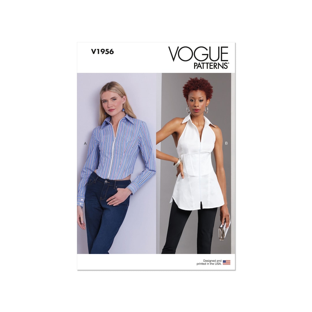 Vogue Sewing Pattern V1956 - Body-hugging Blouse With Zipper - Etsy