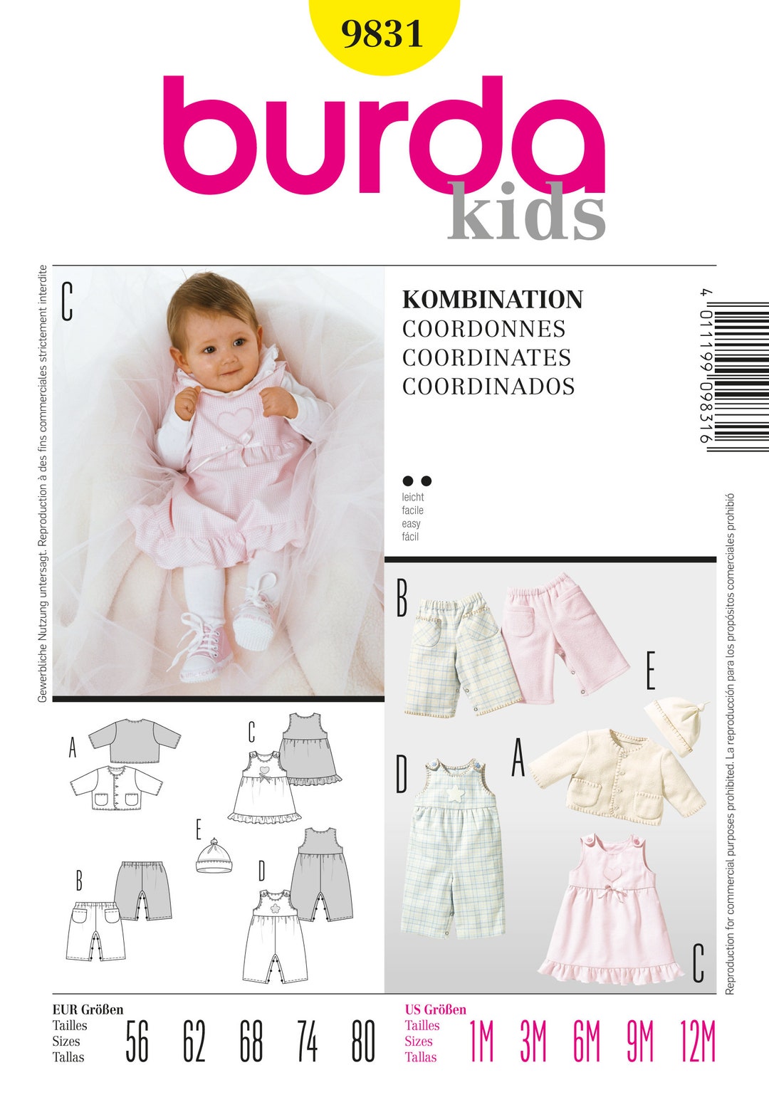 Burda Pattern Combination Jacket, Pants, Dress & Hat No. 9831 - Etsy