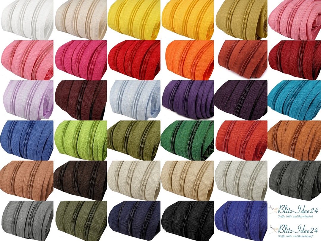 0.71euro/meter 5 M Endless Zipper 3 Mm Spiral Incl. 10 Zippers Many ...
