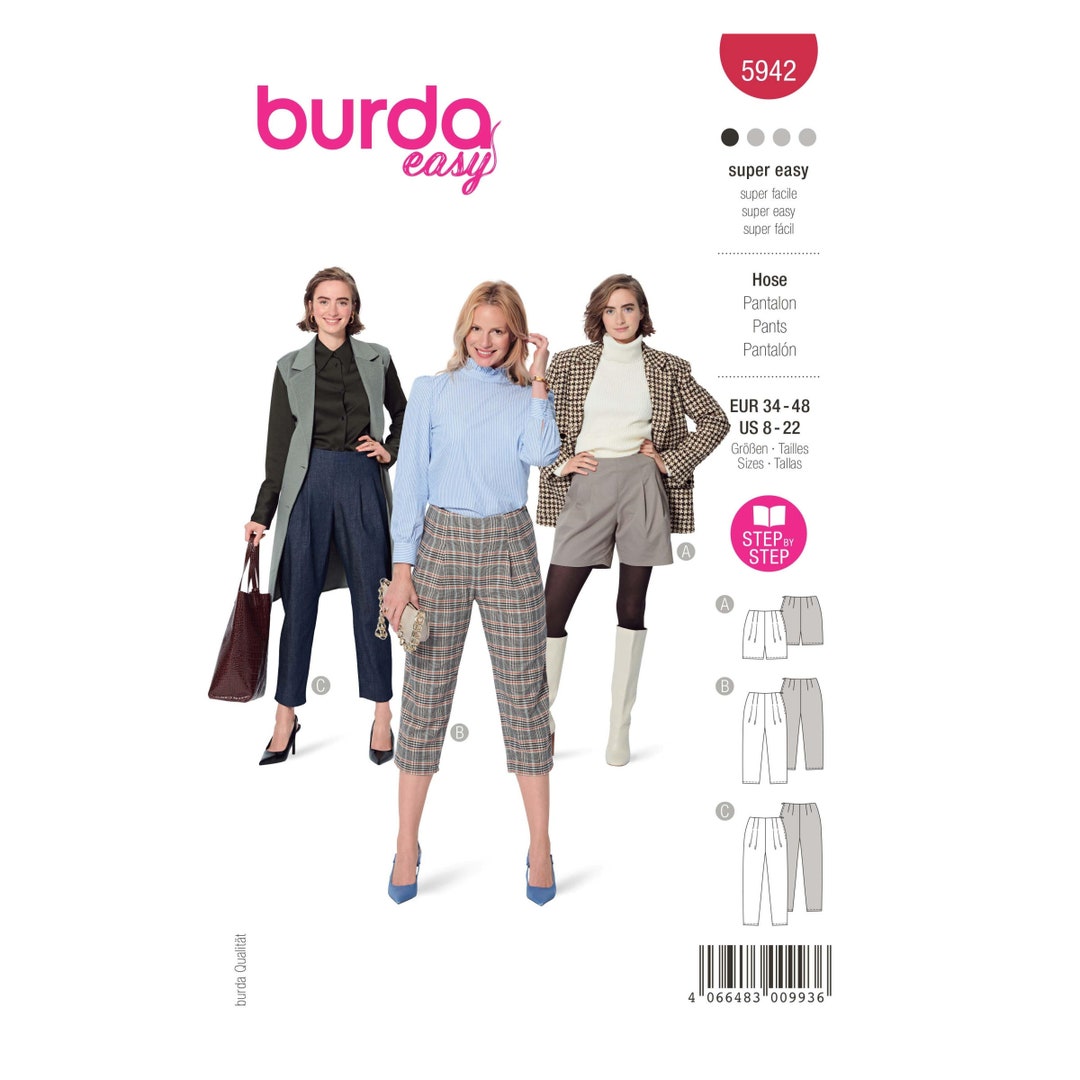 Burda Style Pattern No. 5942 Pants Long Pants Culotte Shorts - Etsy
