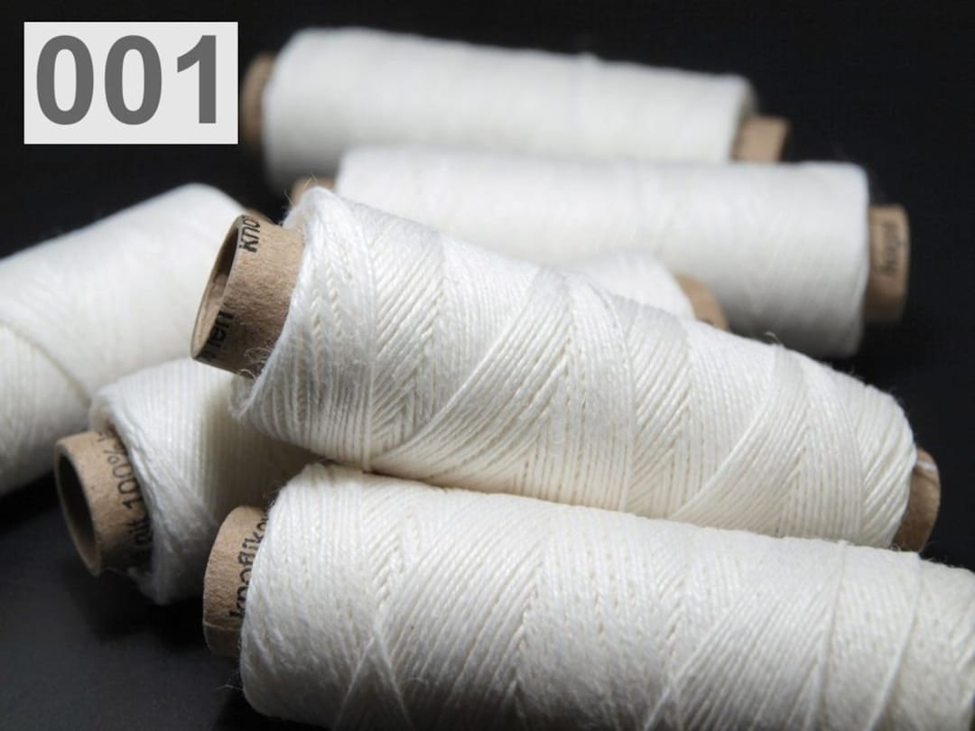 1 rollo de 50 m de hilo de lino, hilo, blanco natural, 001 - Etsy España