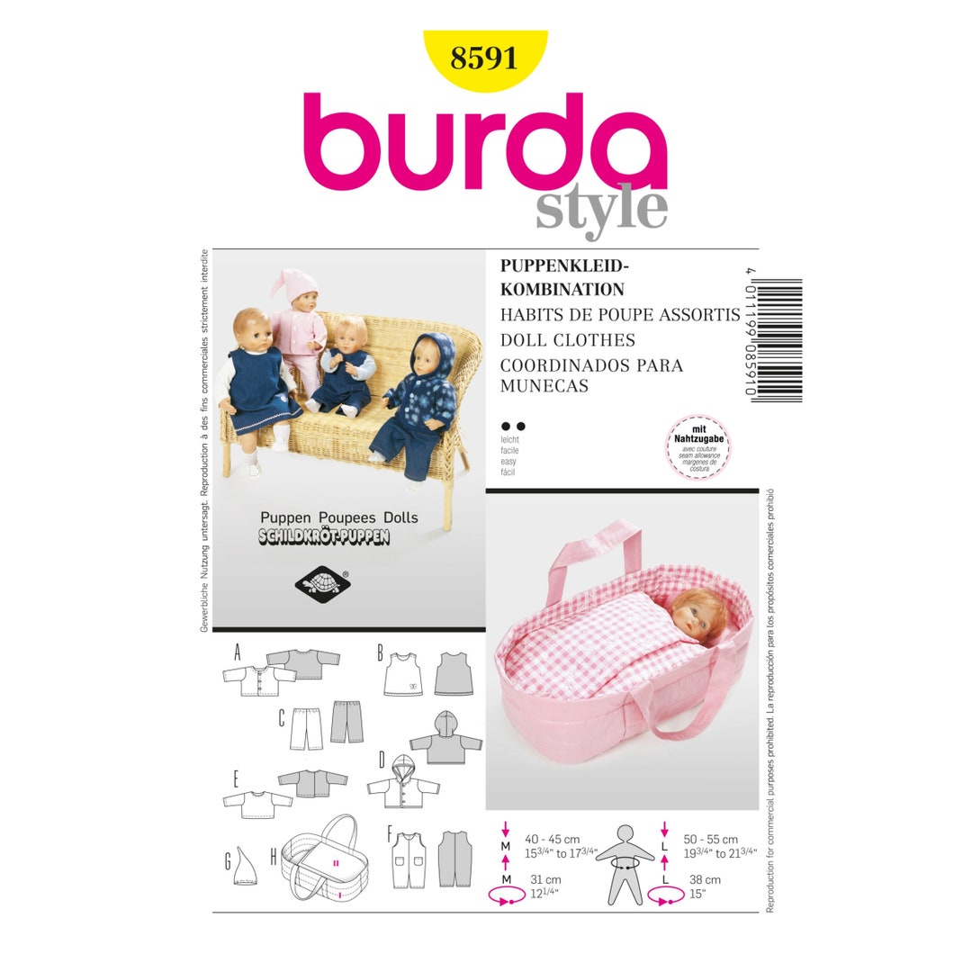 Burda Style Sewing Pattern - Doll Dress - Combination - Baby Dolls - No ...