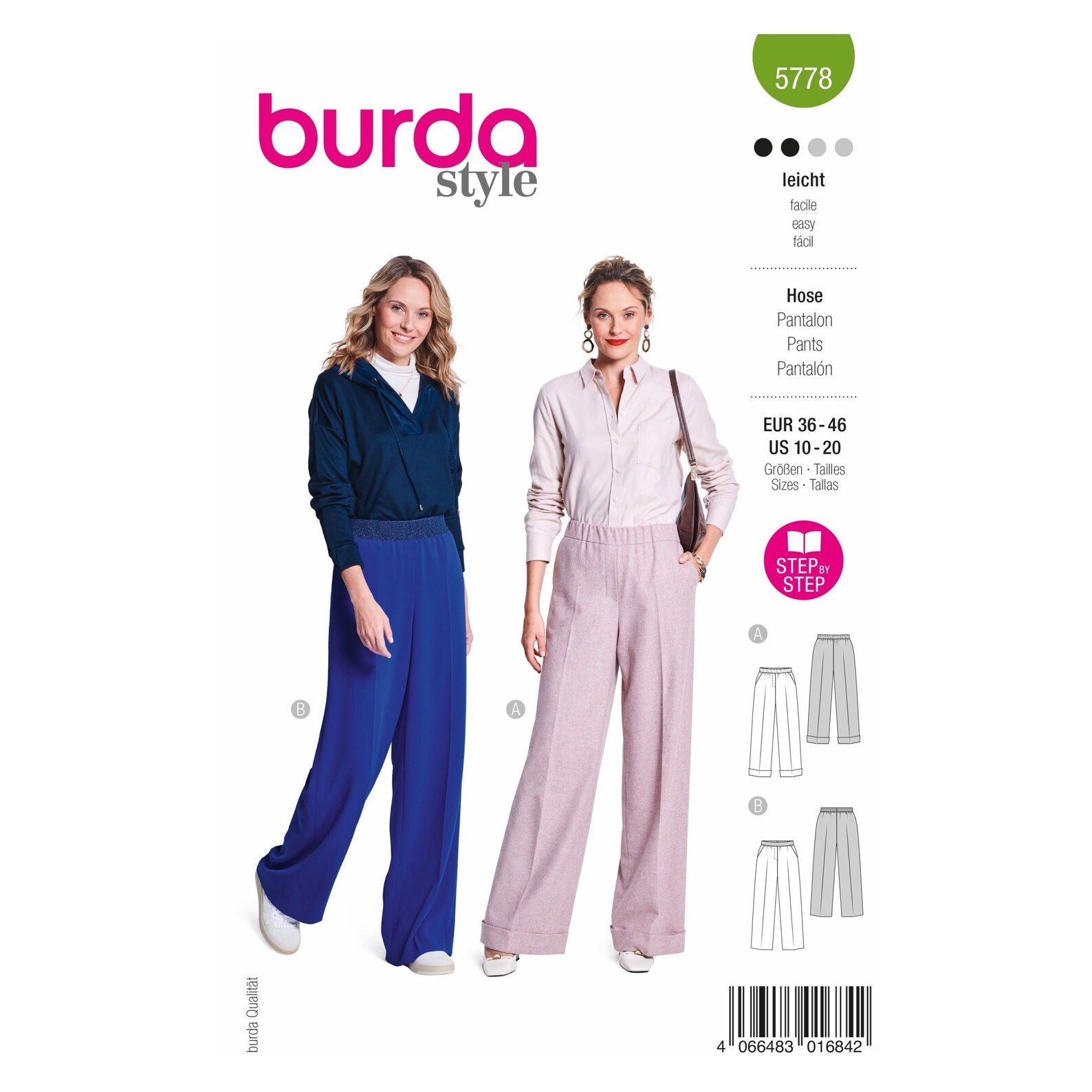 Burda Style Sewing Pattern No. 5778 - Trousers - Marlene Trousers ...