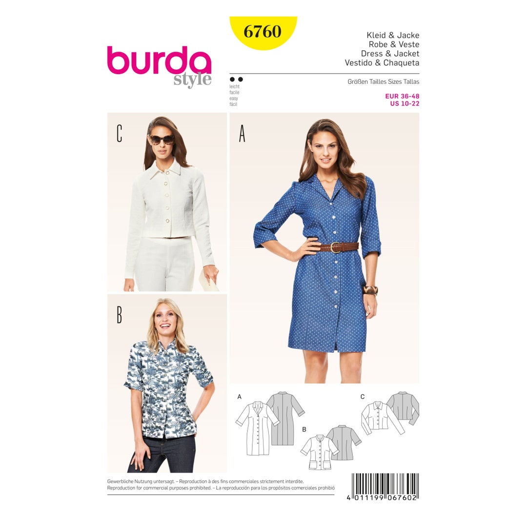 Burda Style Sewing Patterns - Popular Classics, Dress & Jacket - No ...