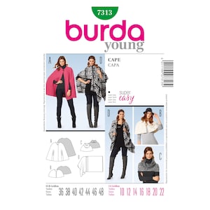 Burda Style Sewing Pattern Cloak Cape Poncho No. 7313 - Etsy Australia
