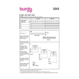 Burda Style Pattern No. 5944 Skirt Straight Cut Elastic Band - Etsy