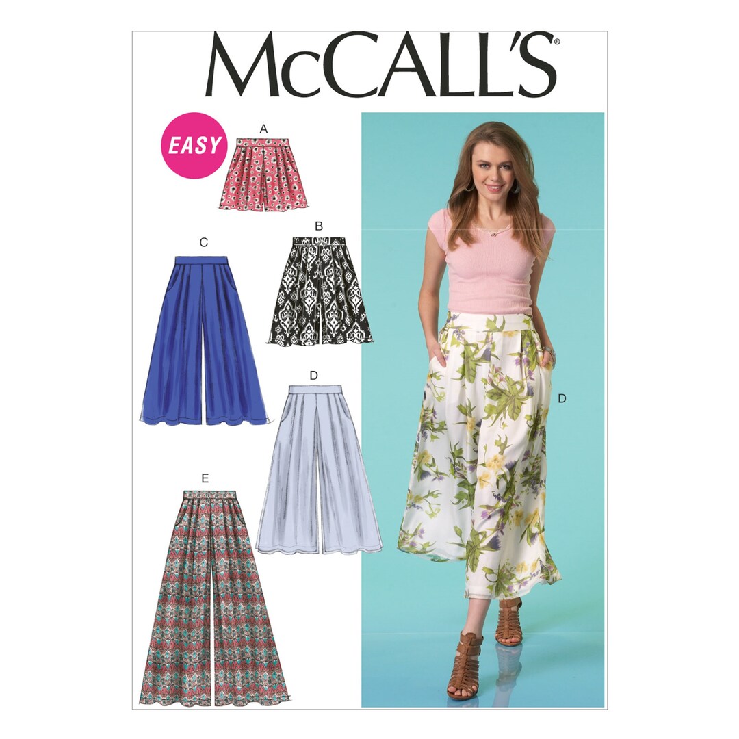 Mccall's Sewing Pattern M7131 - Skirt - Culottes - Etsy
