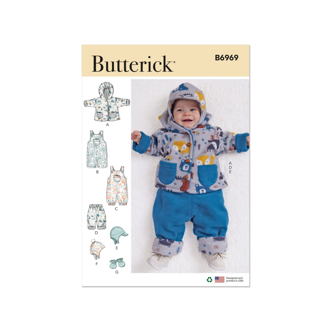 Butterick Sewing Pattern B6969 Combination Baby Jacket, Dungarees ...