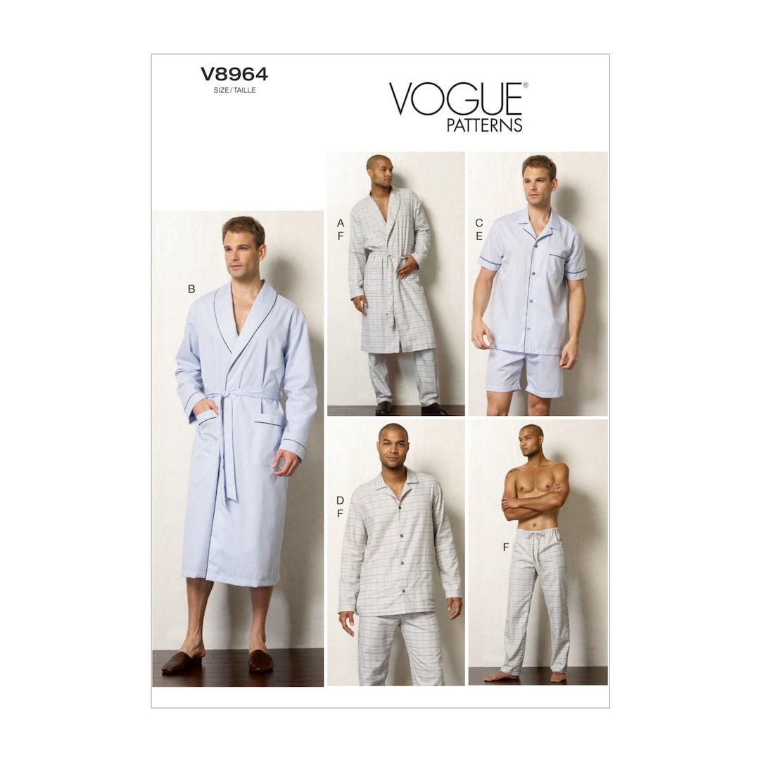 Vogue Sewing Pattern V8964 Men's Pajamas Dressing Gown Shorty - Etsy