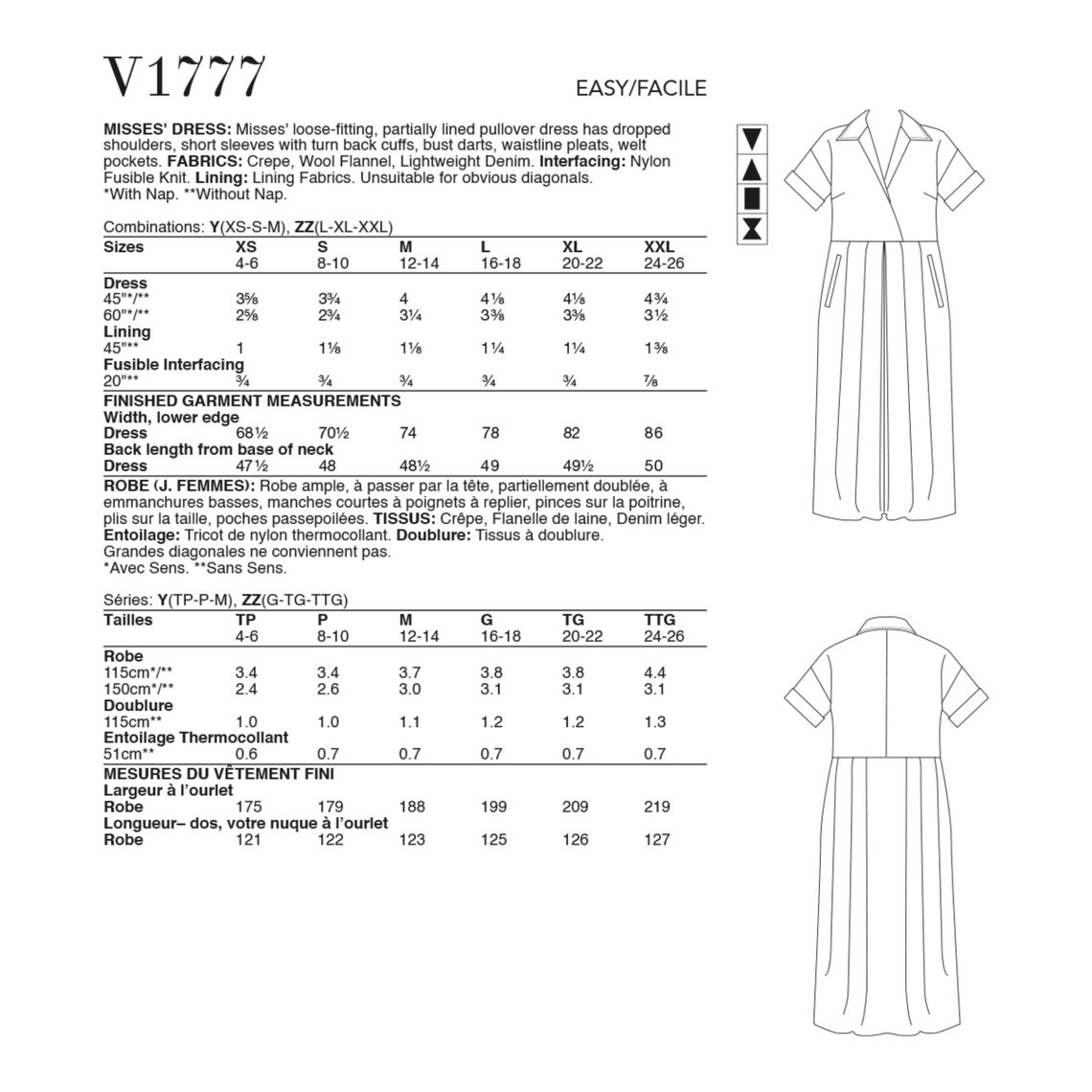 Vogue Sewing Pattern V1777 - Dress - Casual and Comfortable - Slip ...