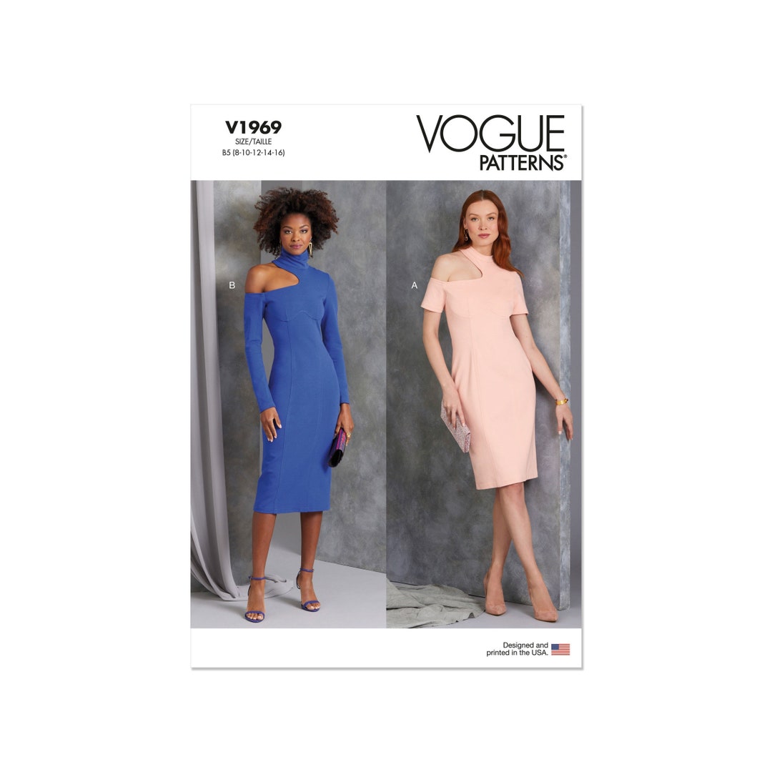 Vogue Sewing Pattern V1969 Dress With an Extravagant Neckline - Etsy